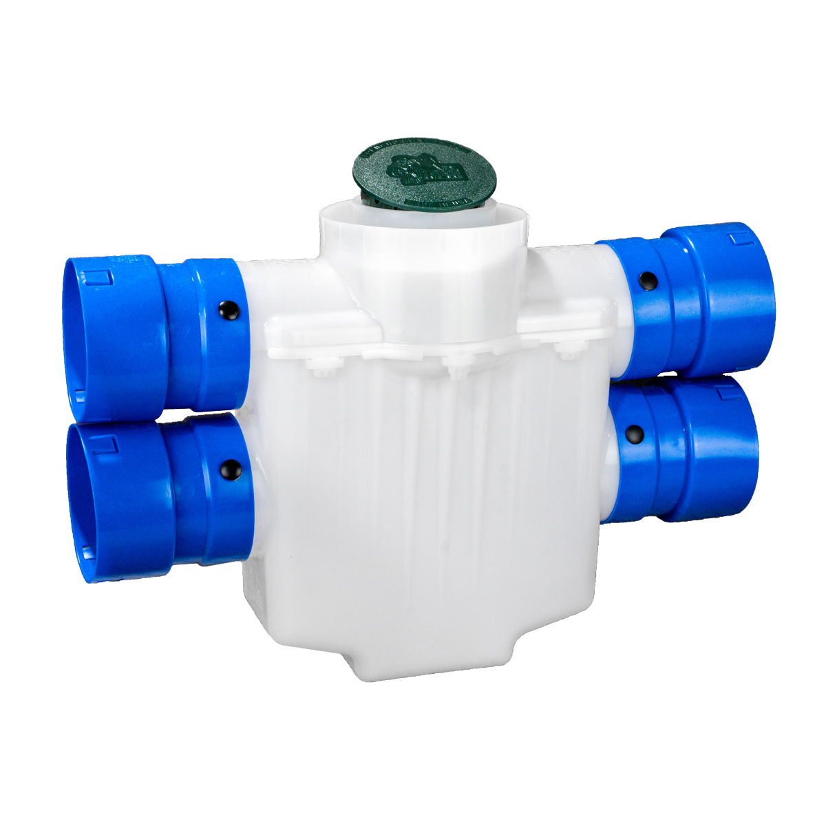 4 Inch 4-Way ConnectCatch BasinDouble Pipe System – French Drain Man